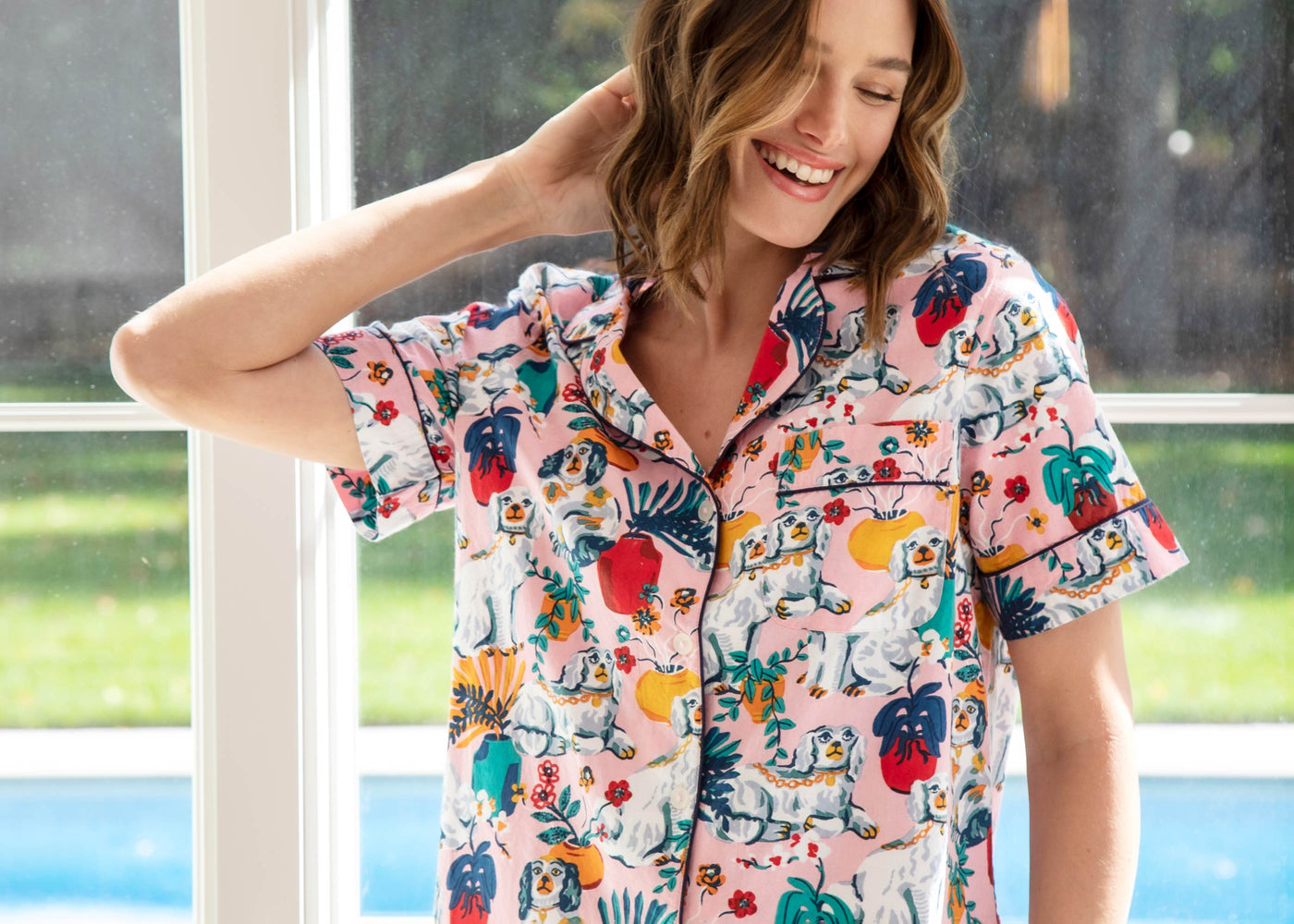 Dog Print Pajamas | Women's Dog Pajamas - Printfresh