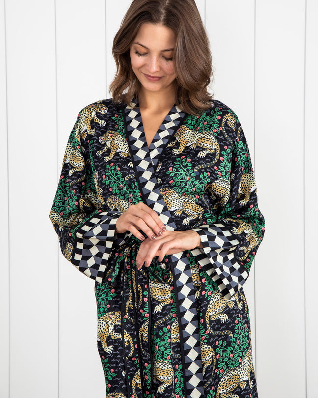 Bagheera - Women's Satin Robe - Ink – Printfresh