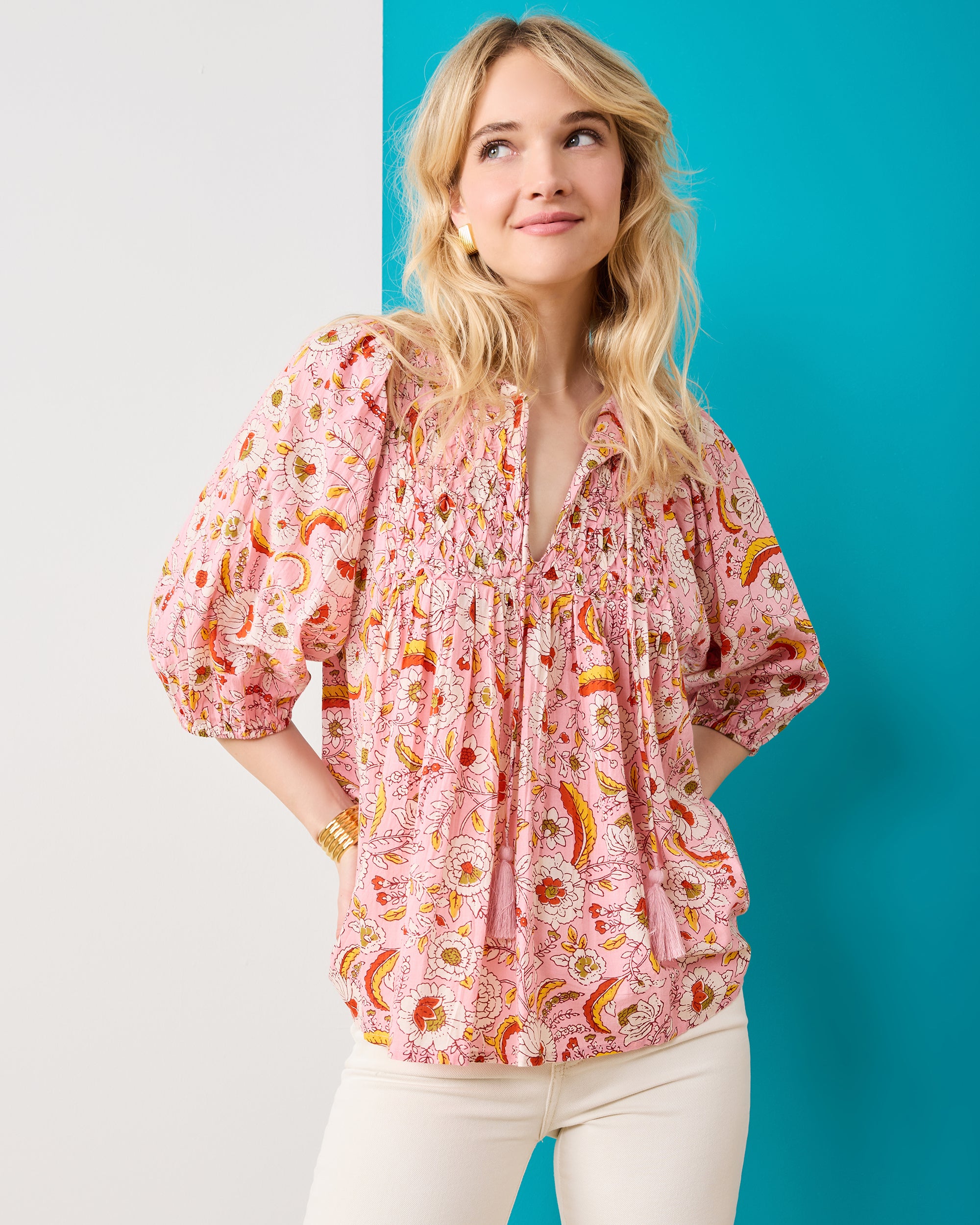 India Bloom - Artifact Blouse - Soft Rose – Printfresh