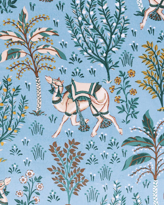 Camel's Courtyard - Eco Satin Robe - Slate Blue – Printfresh