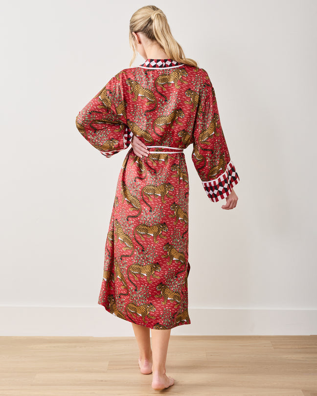 Bagheera - Eco Satin Robe - Scarlet – Printfresh