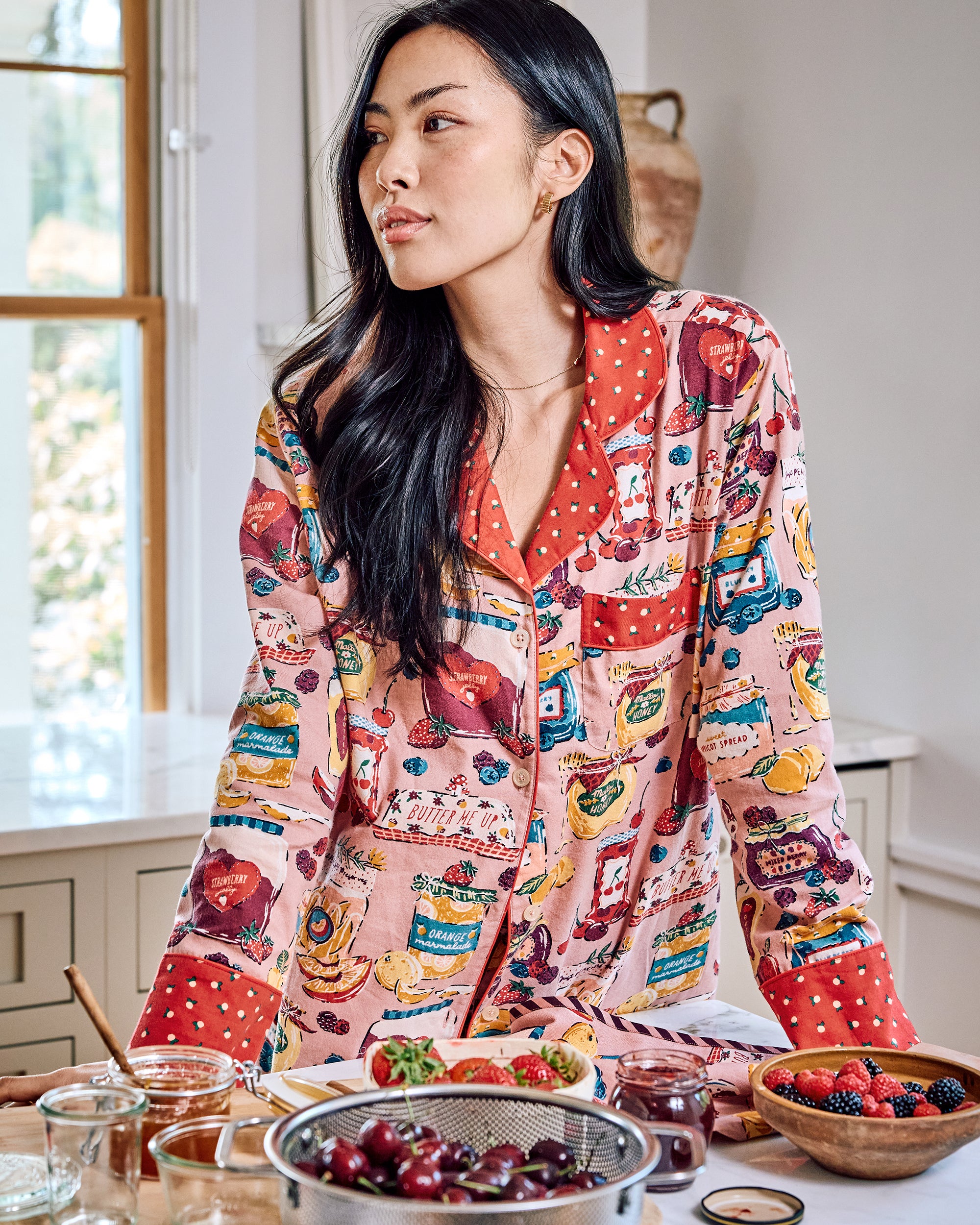Sweet Jams - Lightweight Flannel Long PJ Set - Berry Bliss – Printfresh