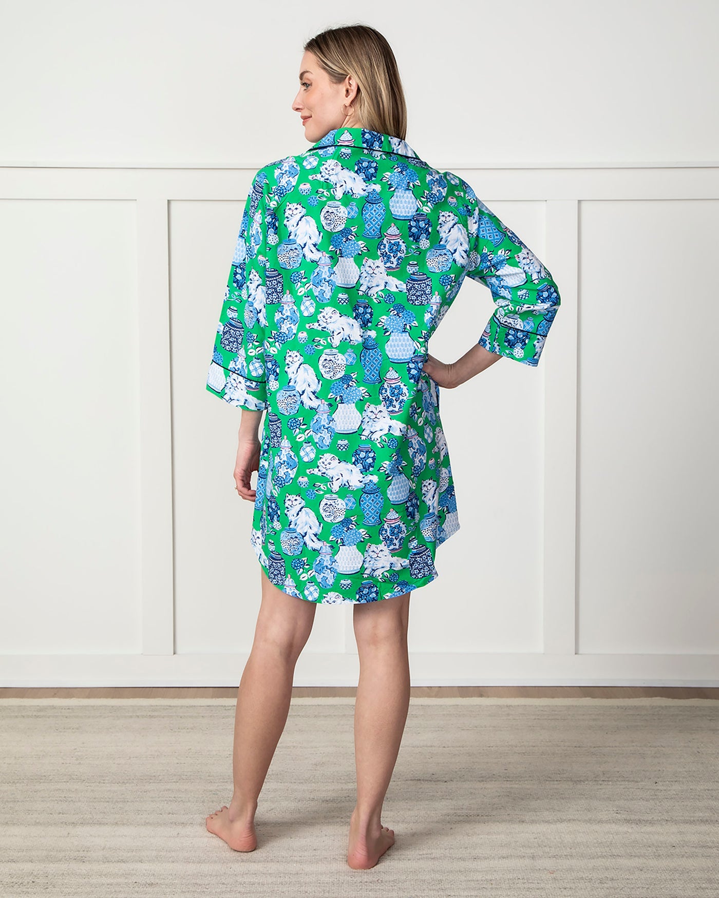Women's Long Sleeve Printed Sleep Shirts - Printfresh