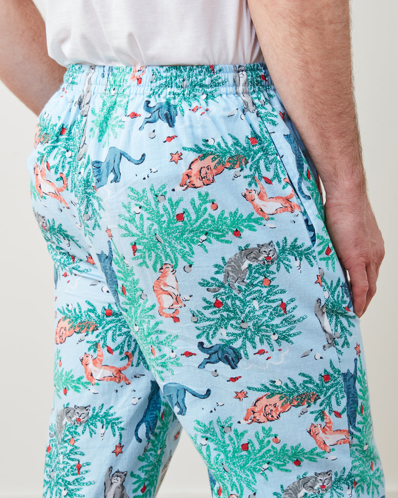 Frisky Firs - Men's Lightweight Flannel PJ Pants - Twinkling Blue ...