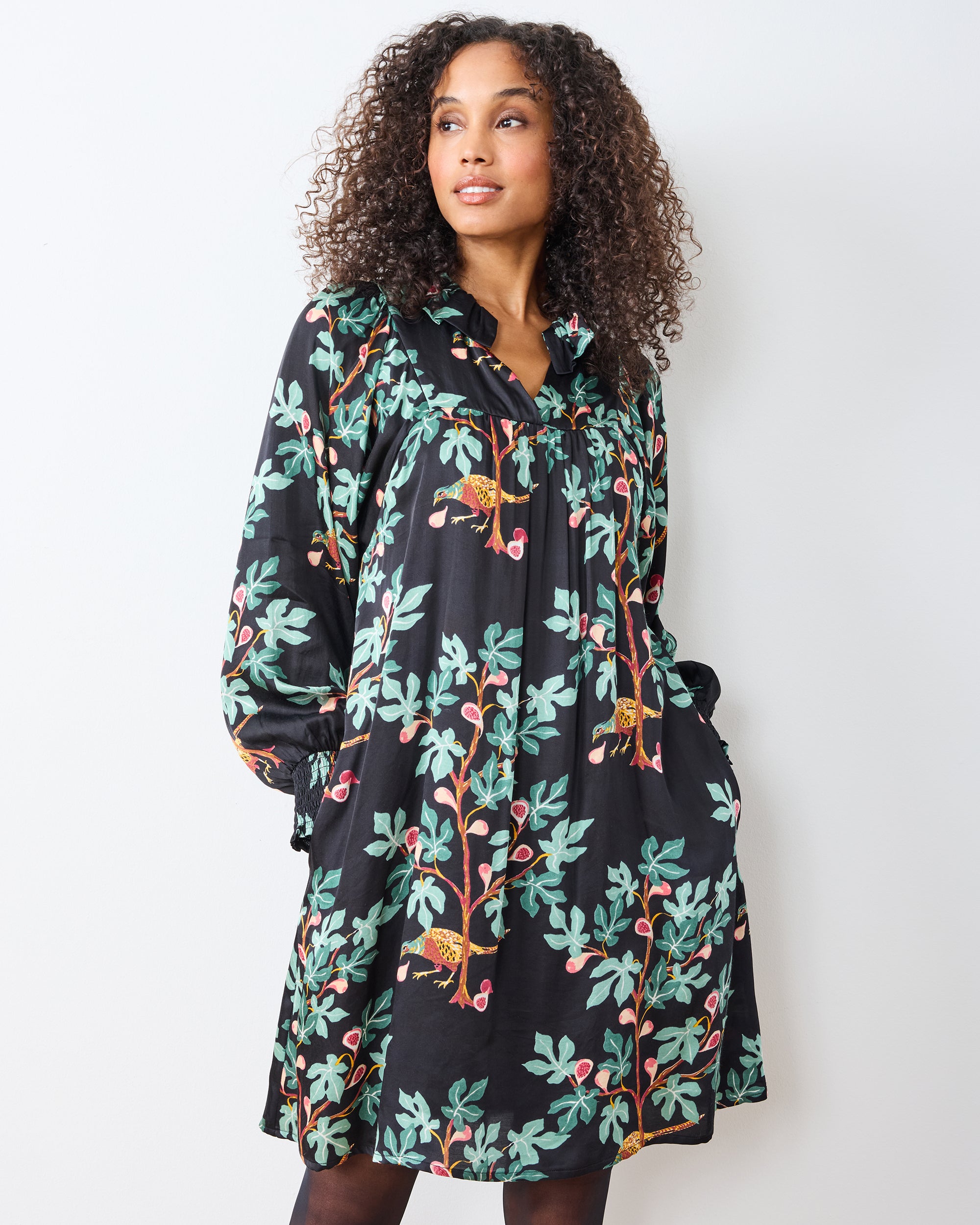 Pheasant & Figs - Magnolia Dress - Ink – Printfresh