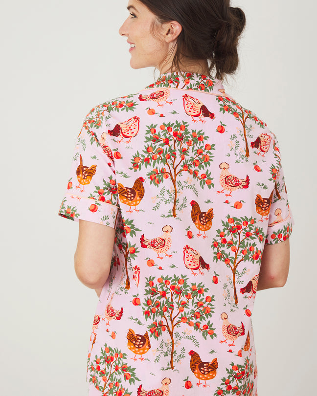 Hen House - Women's Organic Cotton Short Sleeve Top & Cropped Pants Set ...