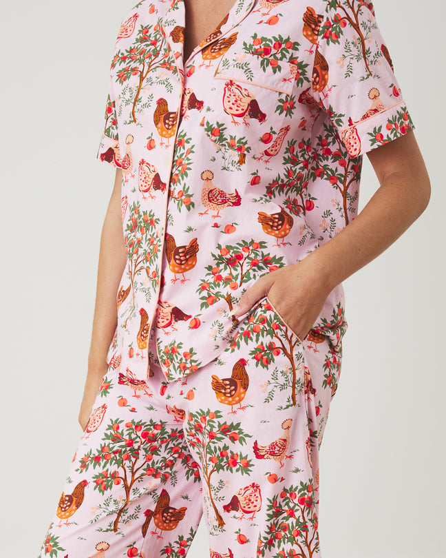 Hen House - Women's Organic Cotton Short Sleeve Top & Cropped Pants Set ...
