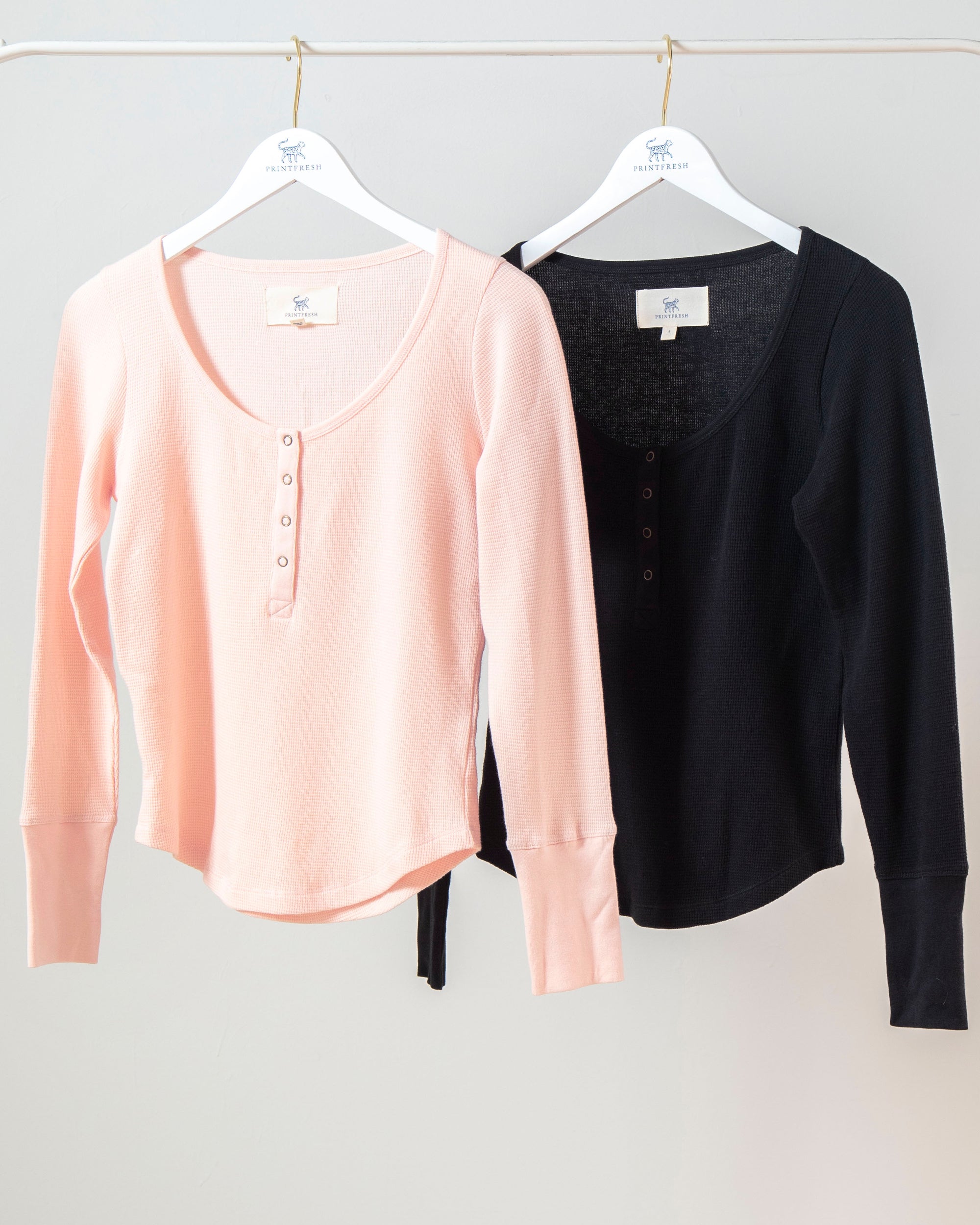 Pink Whisper/Cat Eye - 2-Pack Cozy Henleys - Shirt Bundle – Printfresh