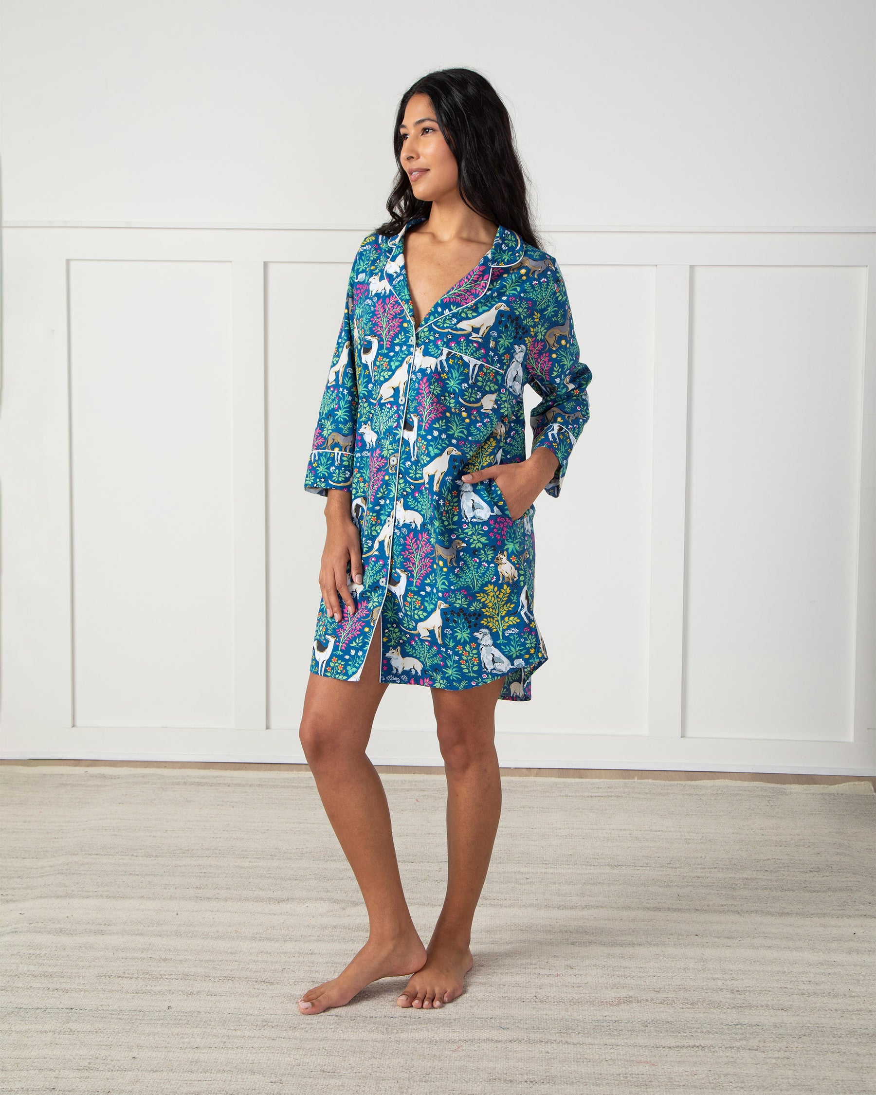 Women's Long Sleeve Printed Sleep Shirts - Printfresh