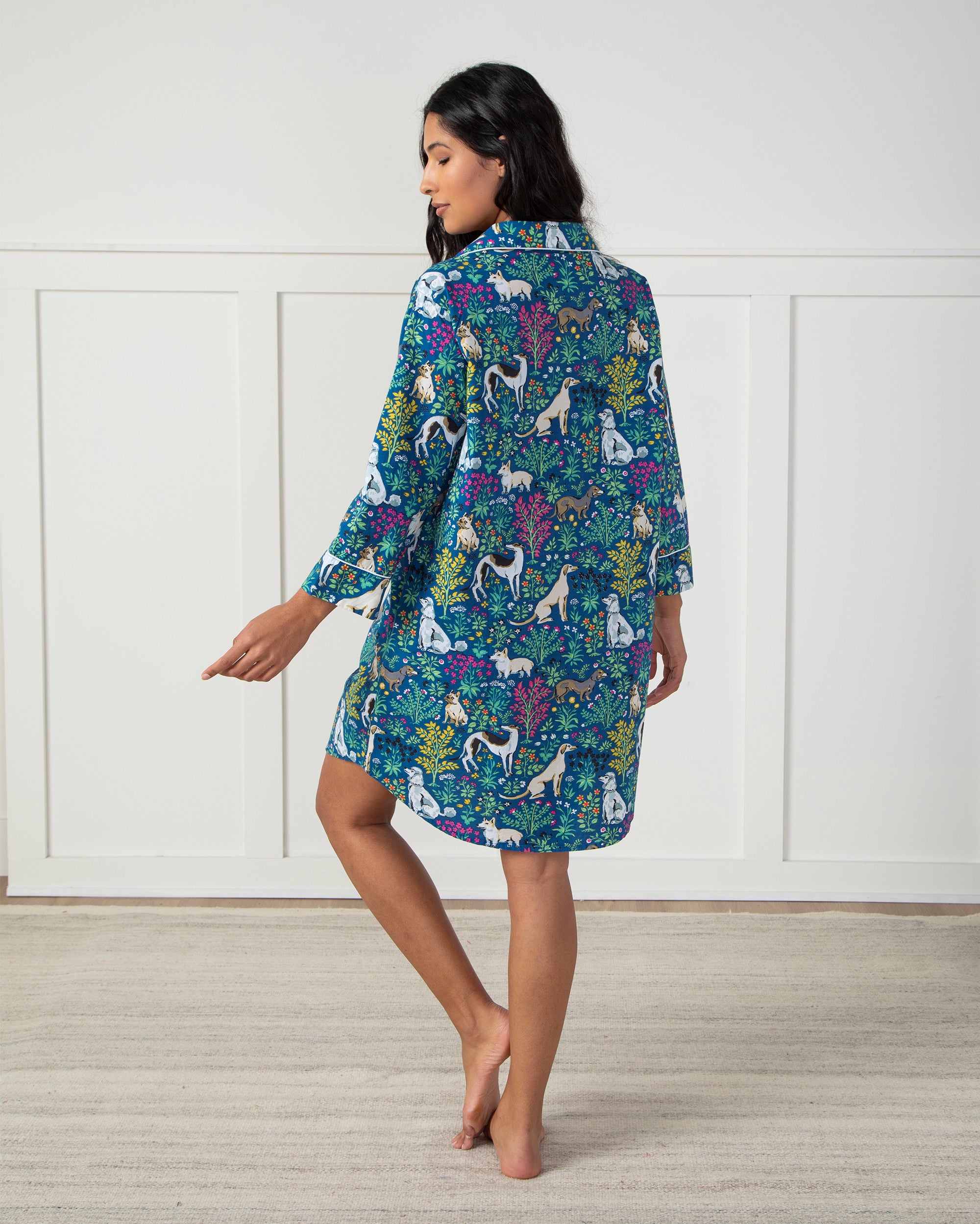 Women's Long Sleeve Printed Sleep Shirts - Printfresh