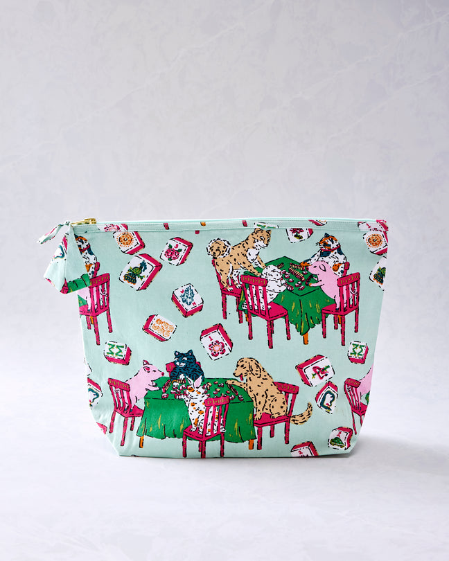 Mah Jongg Menagerie - The Essentials Pouch - Pale Jade – Printfresh