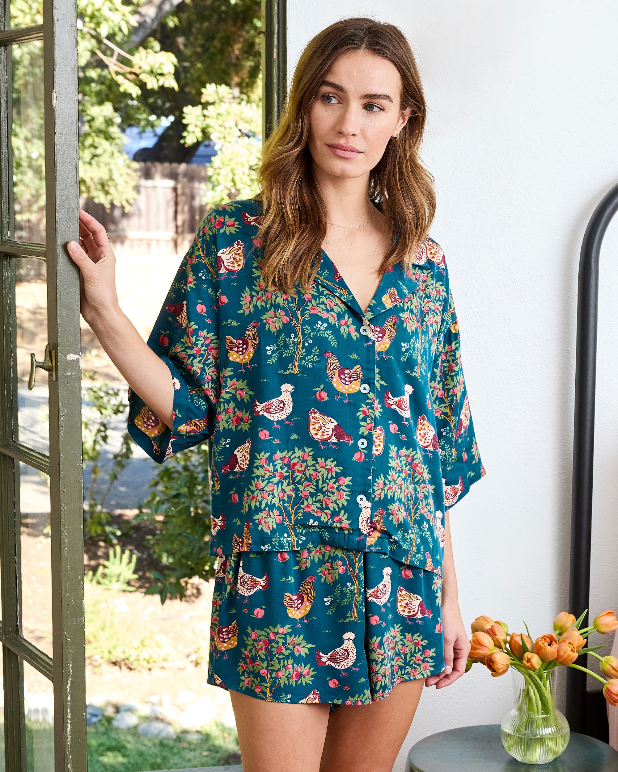 Hen House - Eco Satin Sweet Dreams Set - Navy – Printfresh