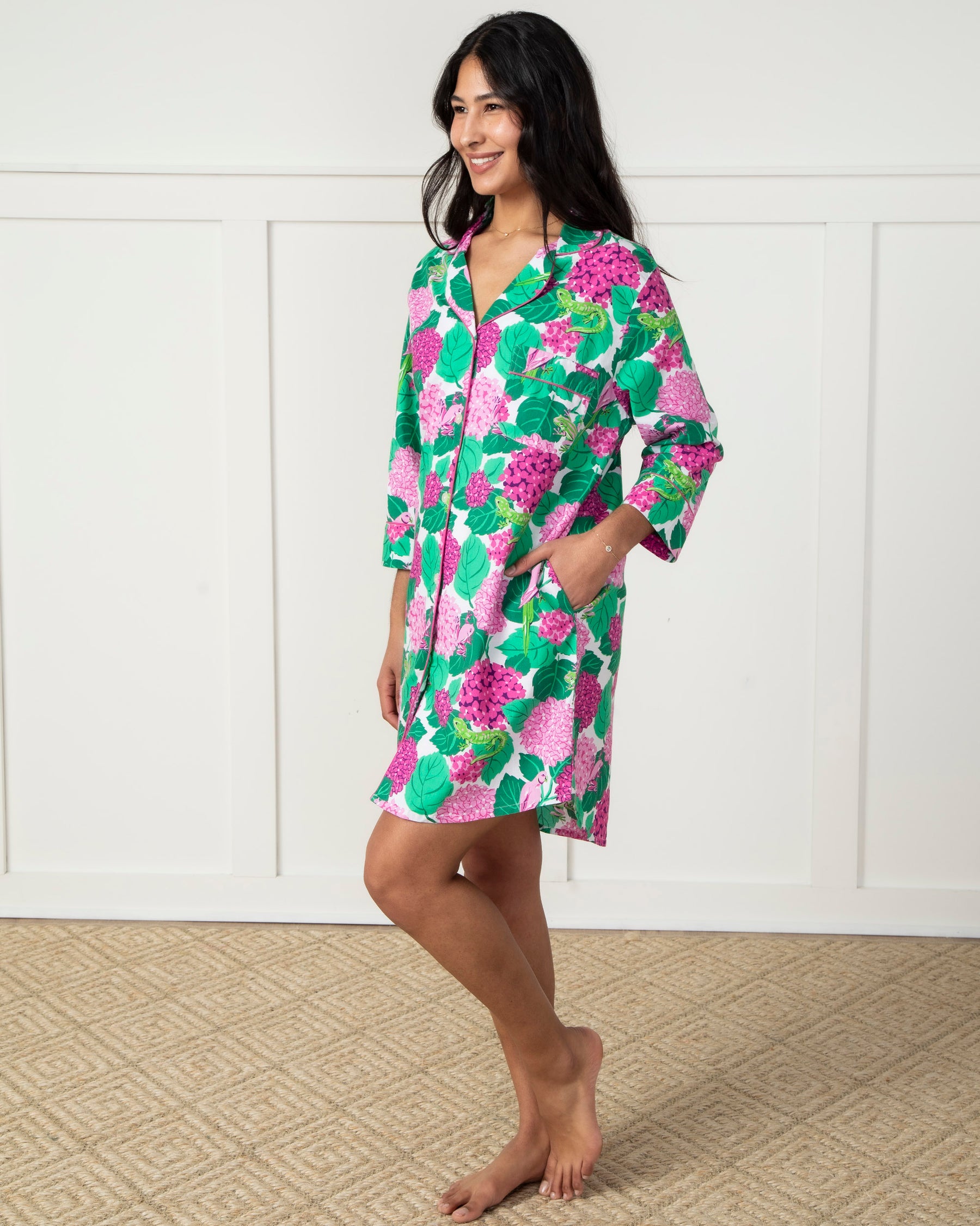 Women's Long Sleeve Printed Sleep Shirts - Printfresh