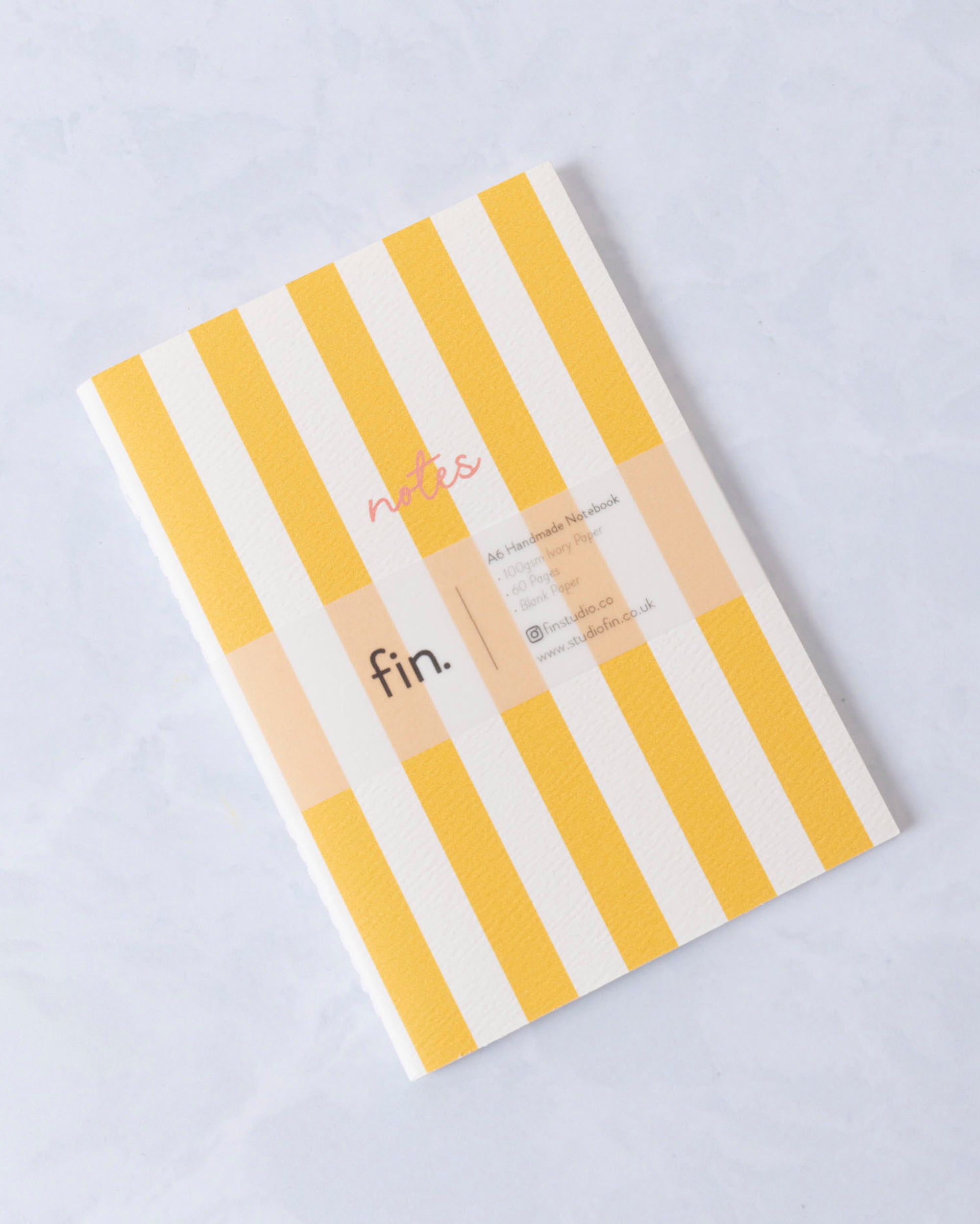 Yellow - Cabana Striped Notebook - Fin Studio