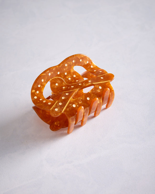 Solar Eclipse - Hand Painted Pretzel Hair Claw Clip - Brown Combo ...