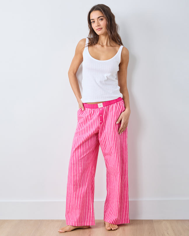 Pink Stripe - Nola PJ Pants - Hot Pink – Printfresh