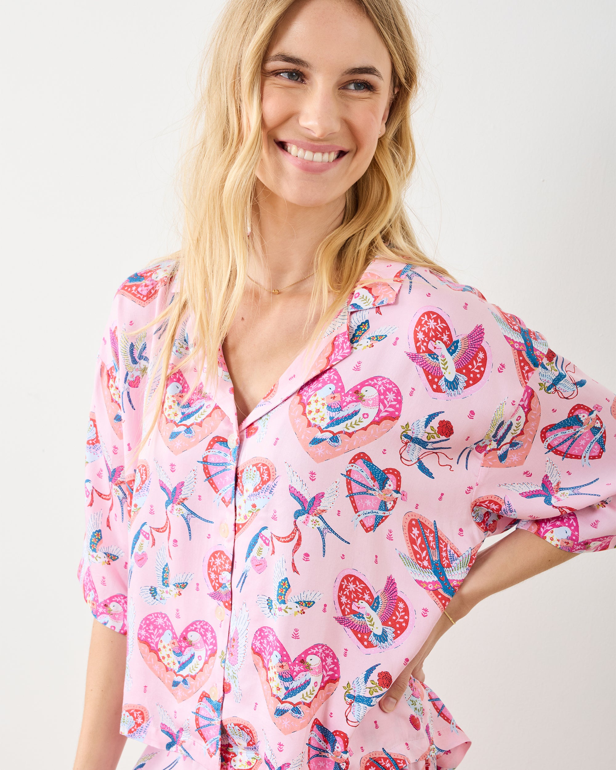Swooning Sparrows - Eco Satin Sweet Dreams Set - Pink Petal – Printfresh