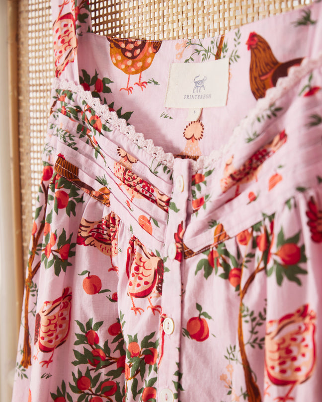Hen House - Women's Organic Cotton Back To Bed Nightgown - Ballet Pink ...