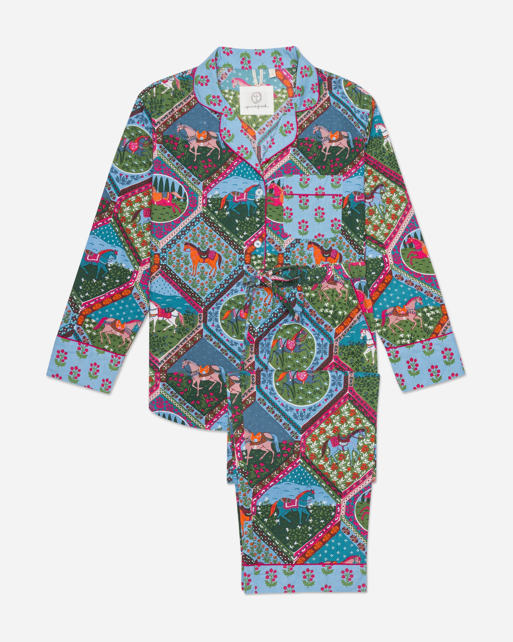 High Horse | Women's Horse Print Pajamas - Printfresh